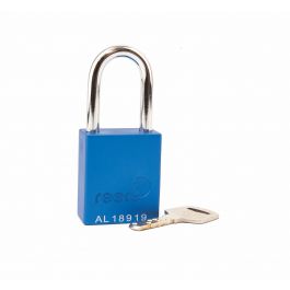 Aluminium bodied safety padlock with steel shackle-blue-Keyed Alike ...