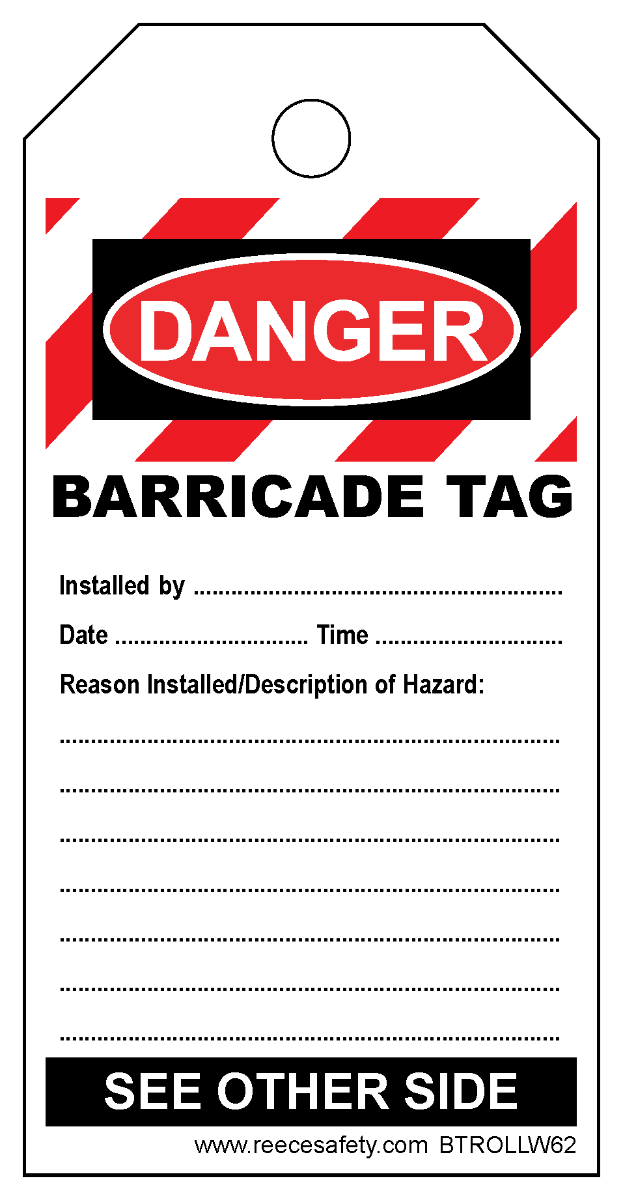 BARRICADE TAG WHITE - ROLL OF 250 | Reece Safety