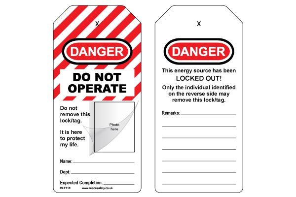 Self-Laminating Photo ID Lockout Tag - OSHA 'Danger Do Not Operate This ...