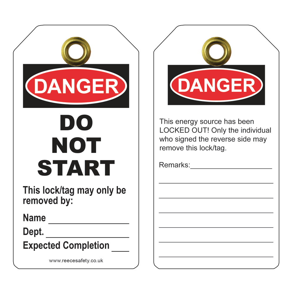 Danger - Do Not Start Tuff Tags (Pack of 10) | Reece Safety